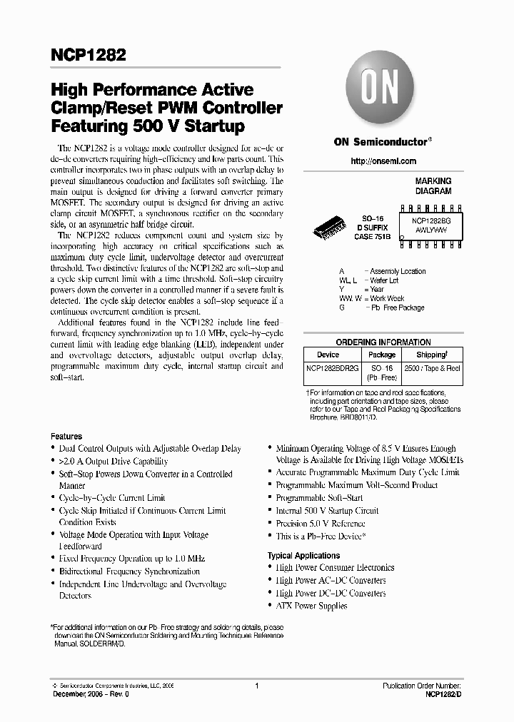 NCP1282_707353.PDF Datasheet Download --- IC-ON-LINE