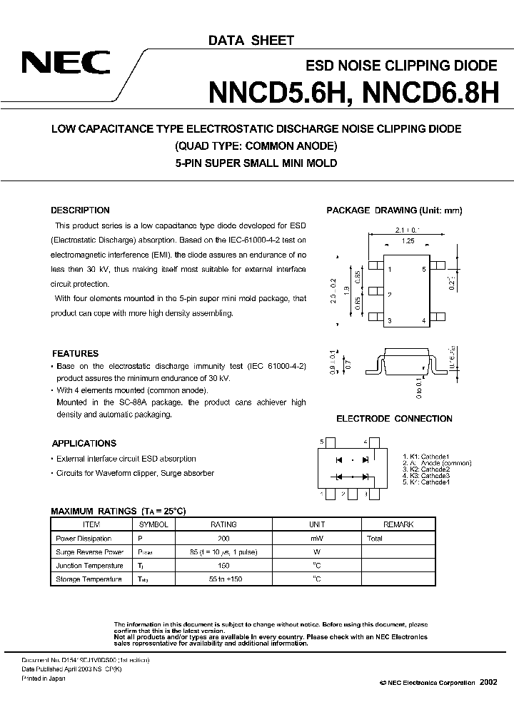 NNCD68H_1289559.PDF Datasheet Download --- IC-ON-LINE