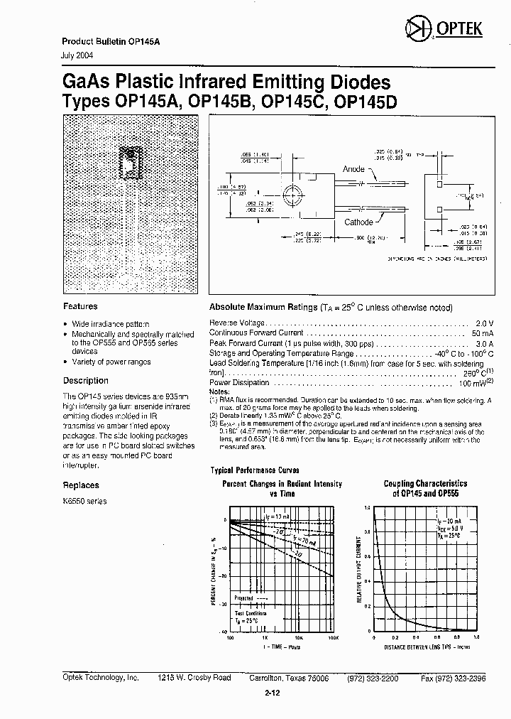 OP145D_1292037.PDF Datasheet Download --- IC-ON-LINE