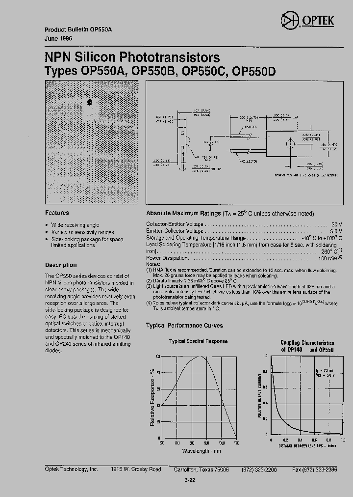 OP550D_1292154.PDF Datasheet Download --- IC-ON-LINE