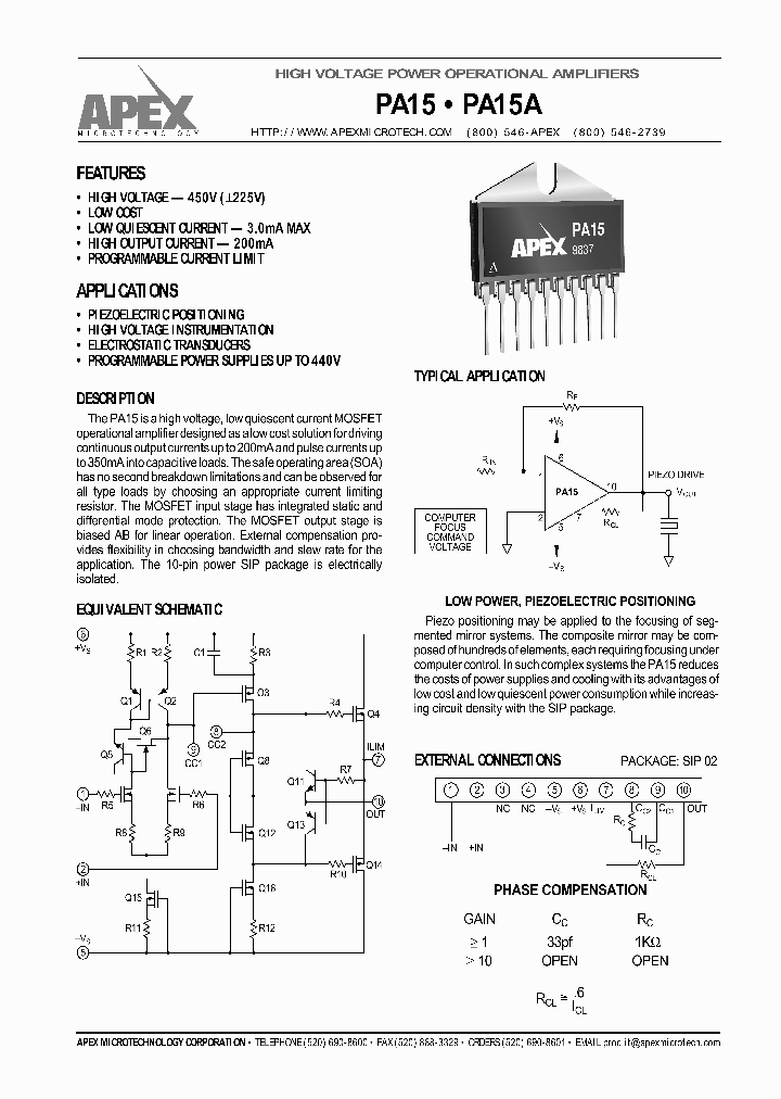 PA15_1039092.PDF Datasheet Download --- IC-ON-LINE