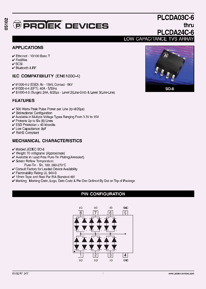 PLCDA03C-607_1116889.PDF Datasheet Download --- IC-ON-LINE