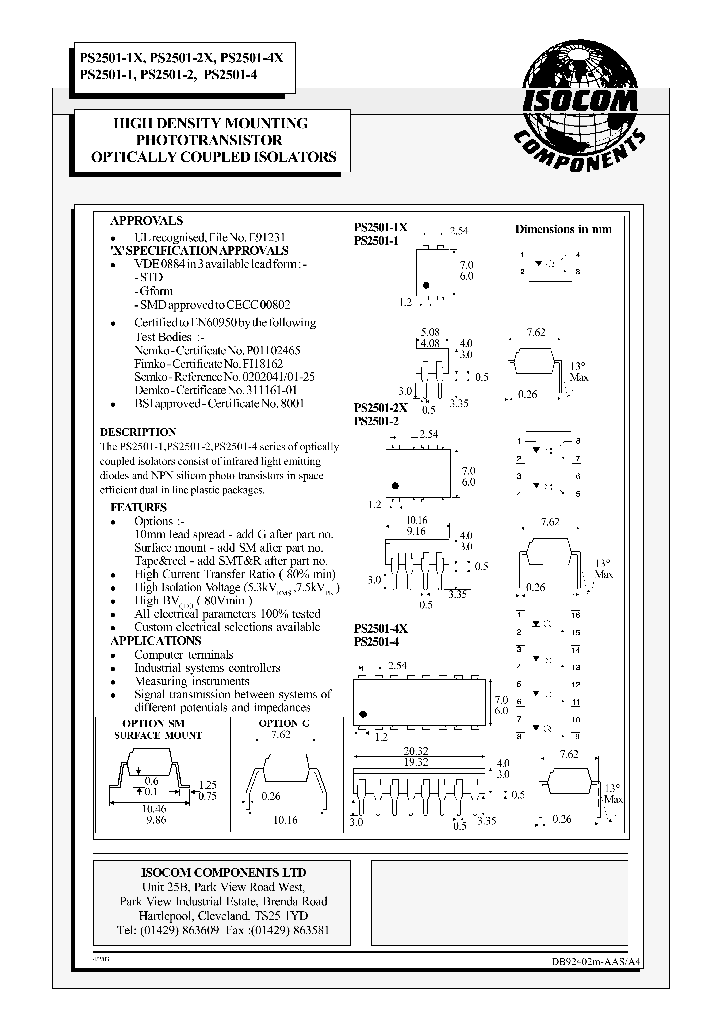 PS2501-1_1028568.PDF Datasheet Download --- IC-ON-LINE