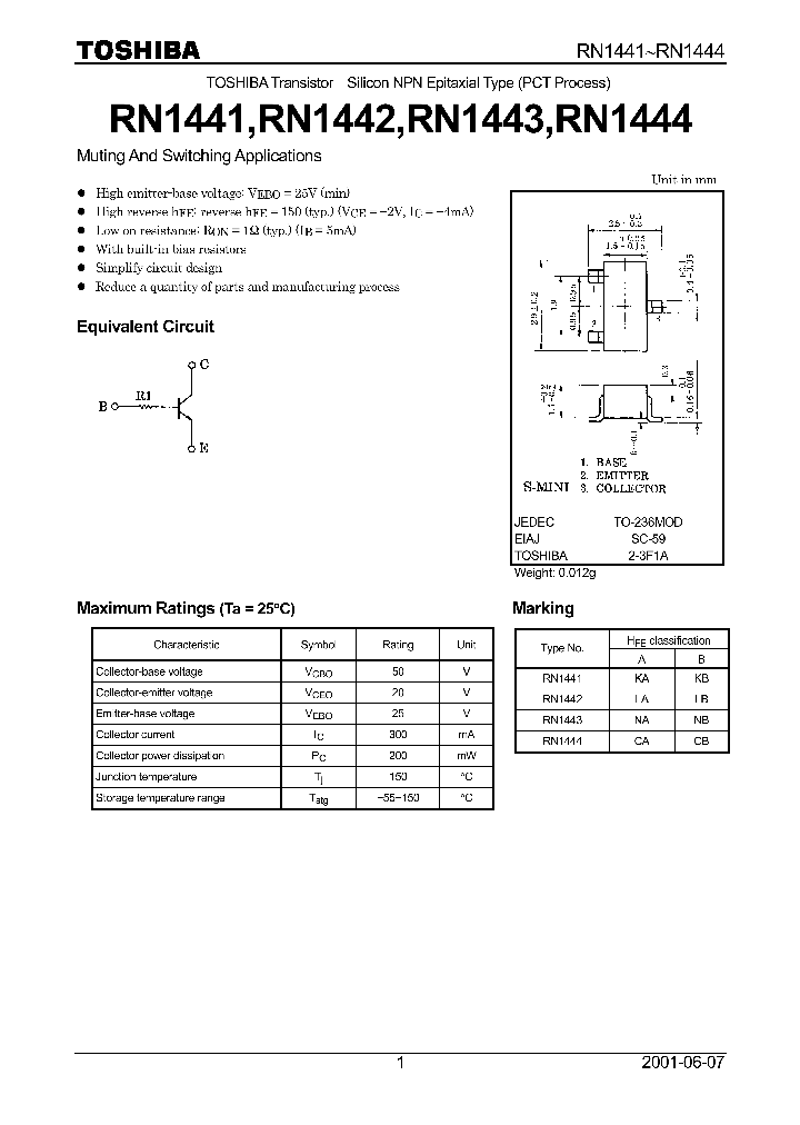 RN1443_1024873.PDF Datasheet Download --- IC-ON-LINE