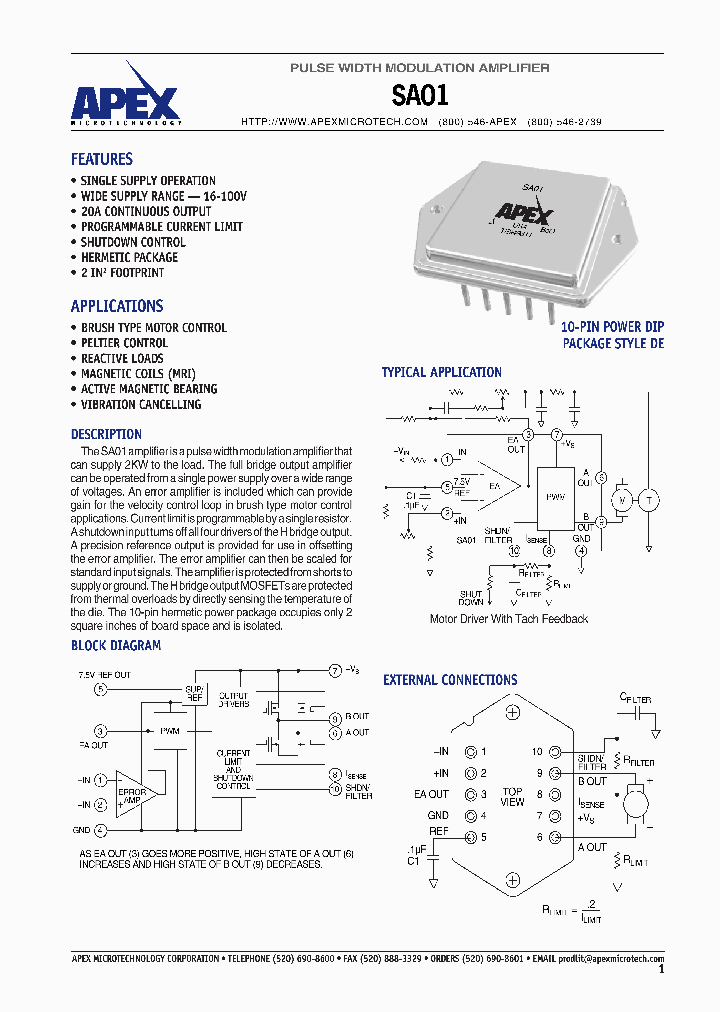 SA01_1304360.PDF Datasheet Download --- IC-ON-LINE