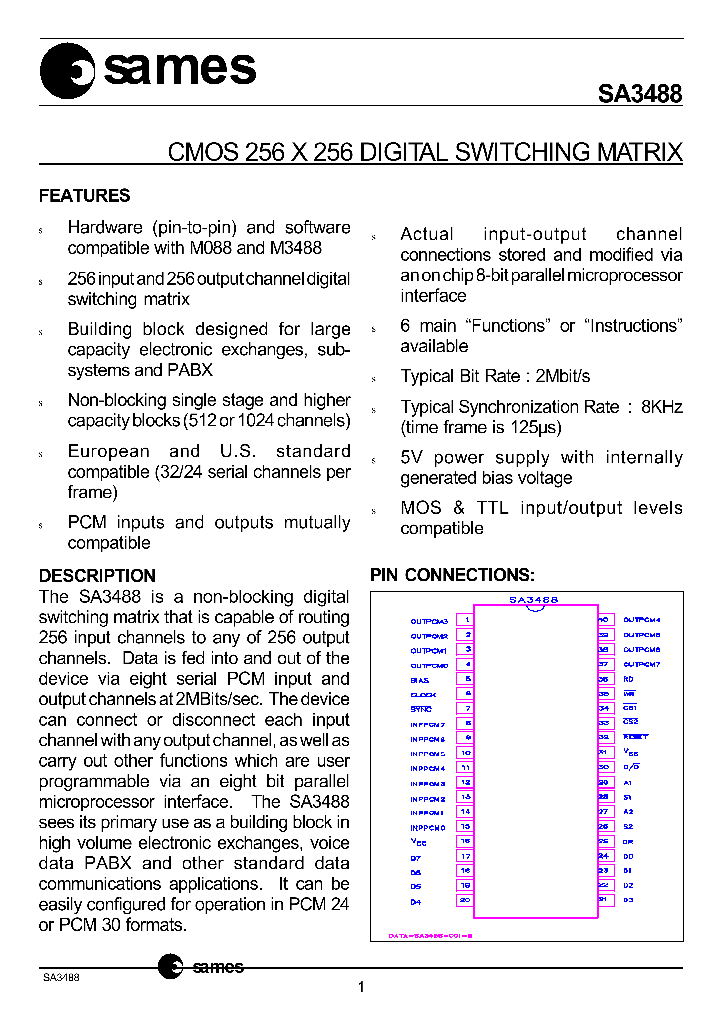 SA3488_1304432.PDF Datasheet Download --- IC-ON-LINE