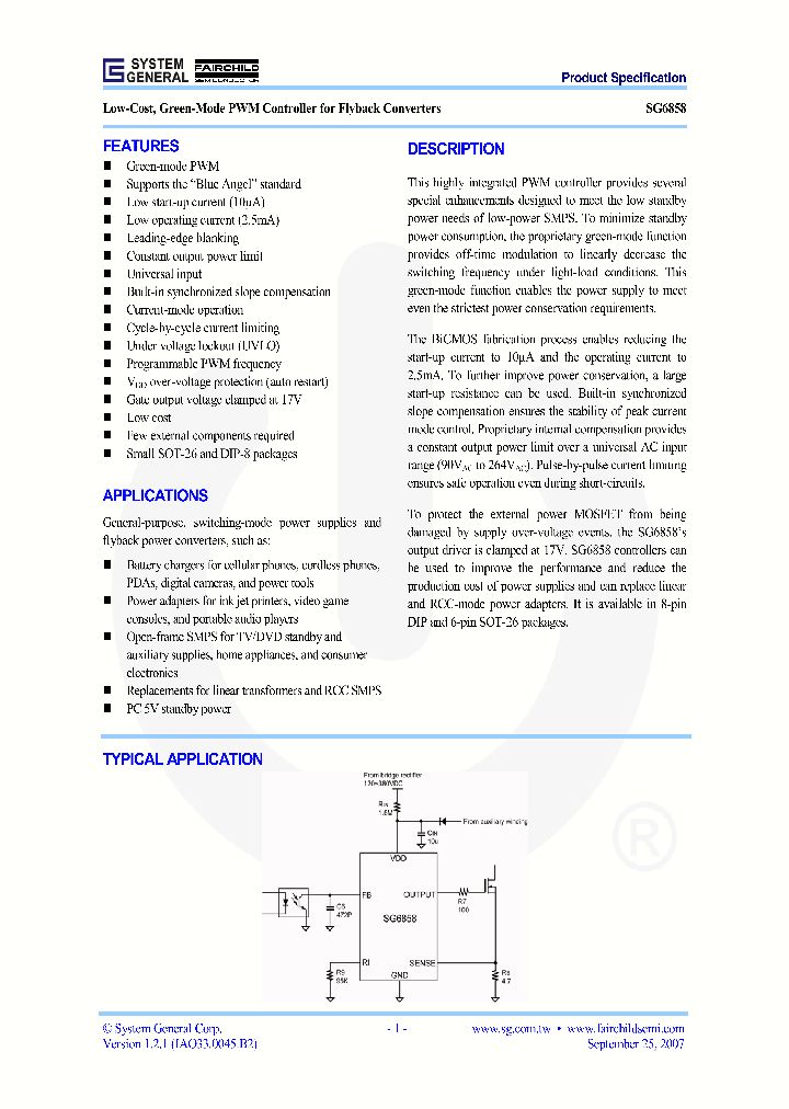 SG6858_1154991.PDF Datasheet Download --- IC-ON-LINE