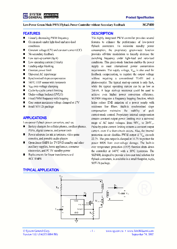 SGP400_1136716.PDF Datasheet Download --- IC-ON-LINE