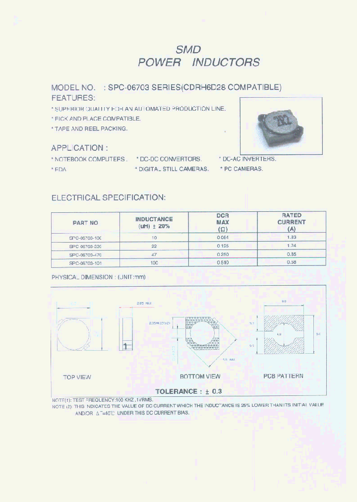 SPC-06703-470_1315330.PDF Datasheet Download --- IC-ON-LINE