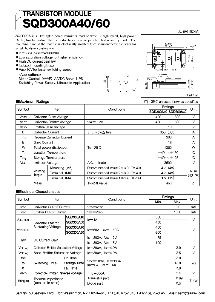 SQD300A60_885538.PDF Datasheet Download --- IC-ON-LINE