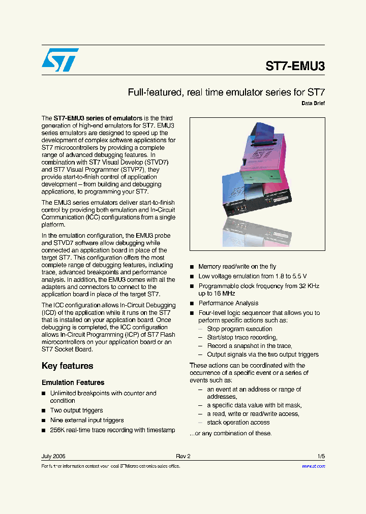 ST7-EMU3_1317631.PDF Datasheet Download --- IC-ON-LINE
