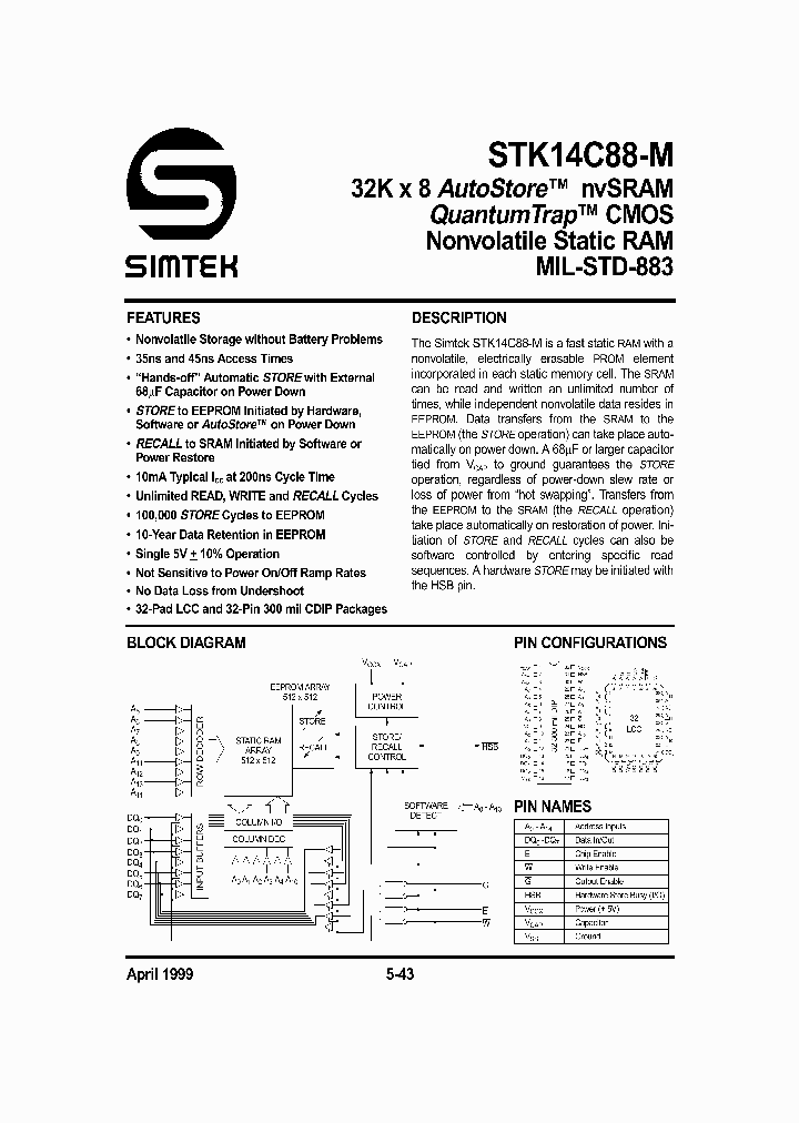 STK14C88-5C45M_1122304.PDF Datasheet Download --- IC-ON-LINE