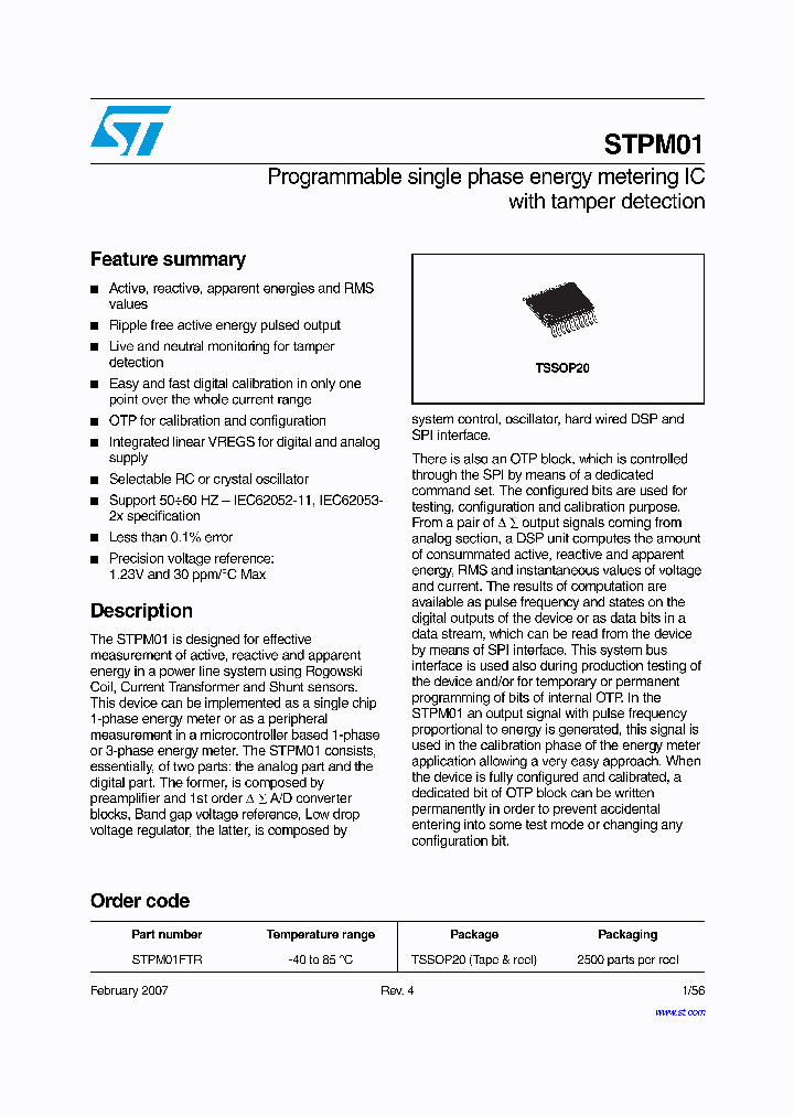 STPM01FTR_1319140.PDF Datasheet Download --- IC-ON-LINE