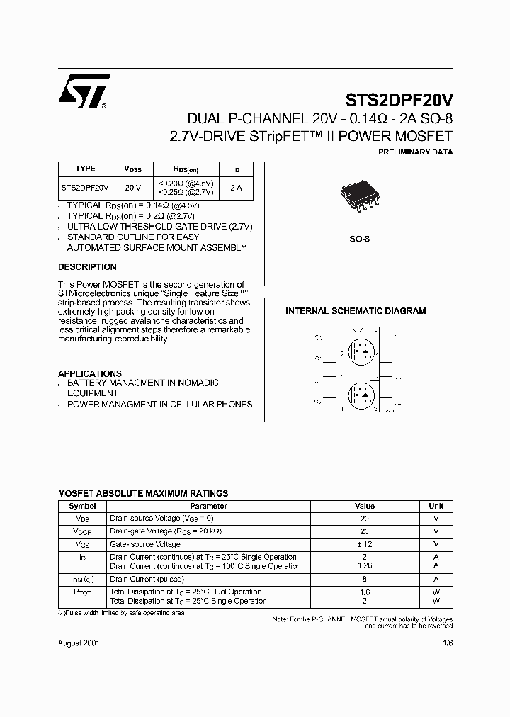 STS2DPF20V_1319353.PDF Datasheet Download --- IC-ON-LINE