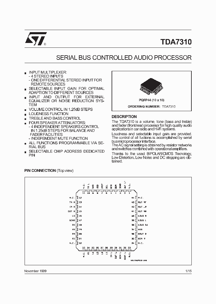 TDA7310_1323508.PDF Datasheet Download --- IC-ON-LINE