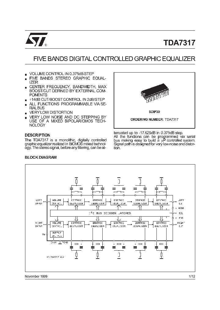 TDA7317_1323515.PDF Datasheet Download --- IC-ON-LINE