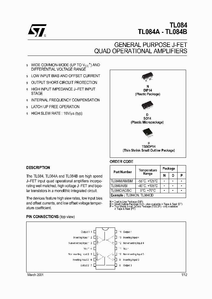 TL084I_877276.PDF Datasheet Download --- IC-ON-LINE