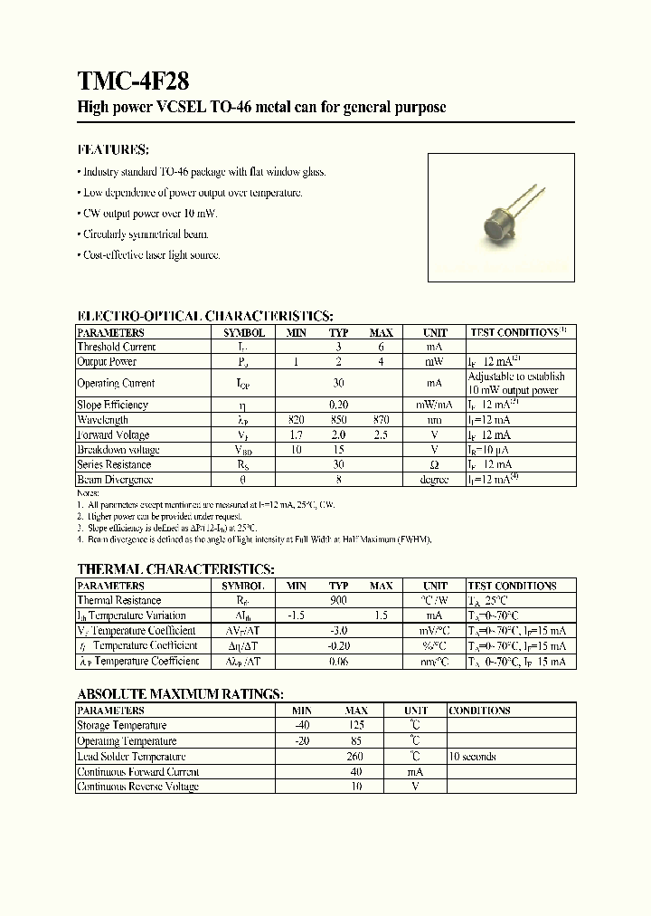 TMC-4F28_1099639.PDF Datasheet Download --- IC-ON-LINE