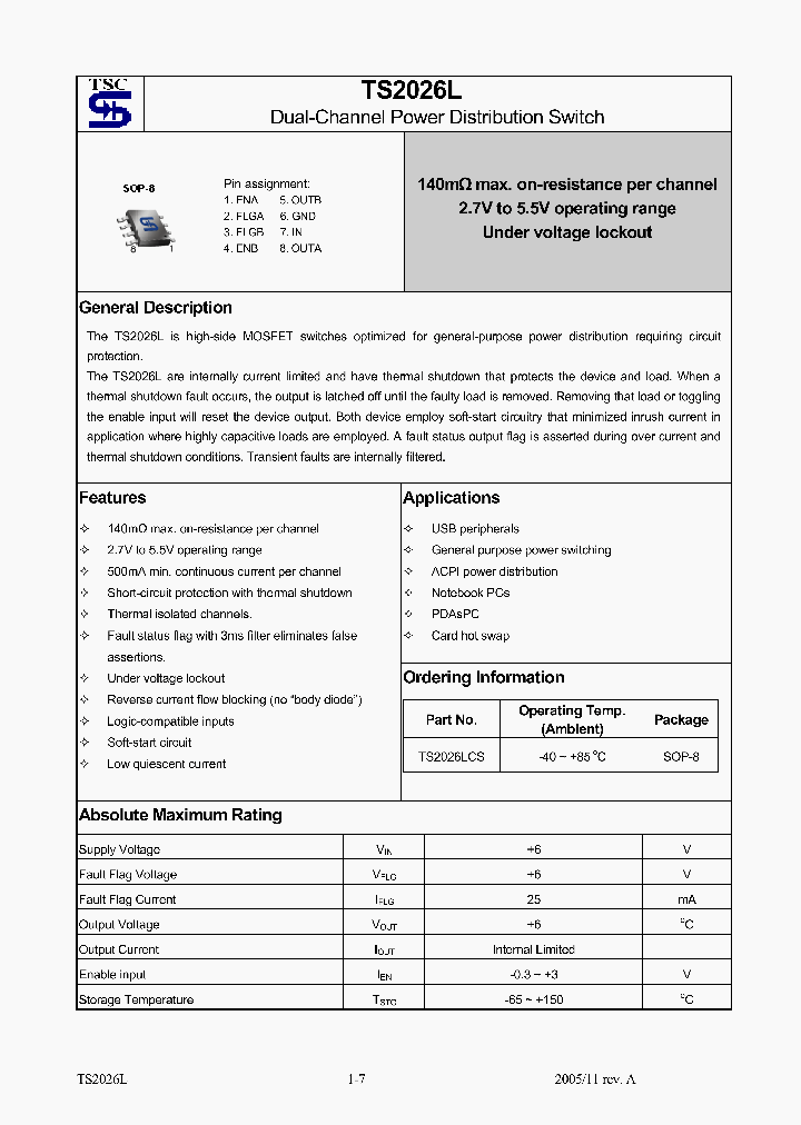 TS2026LCS_1328891.PDF Datasheet Download --- IC-ON-LINE