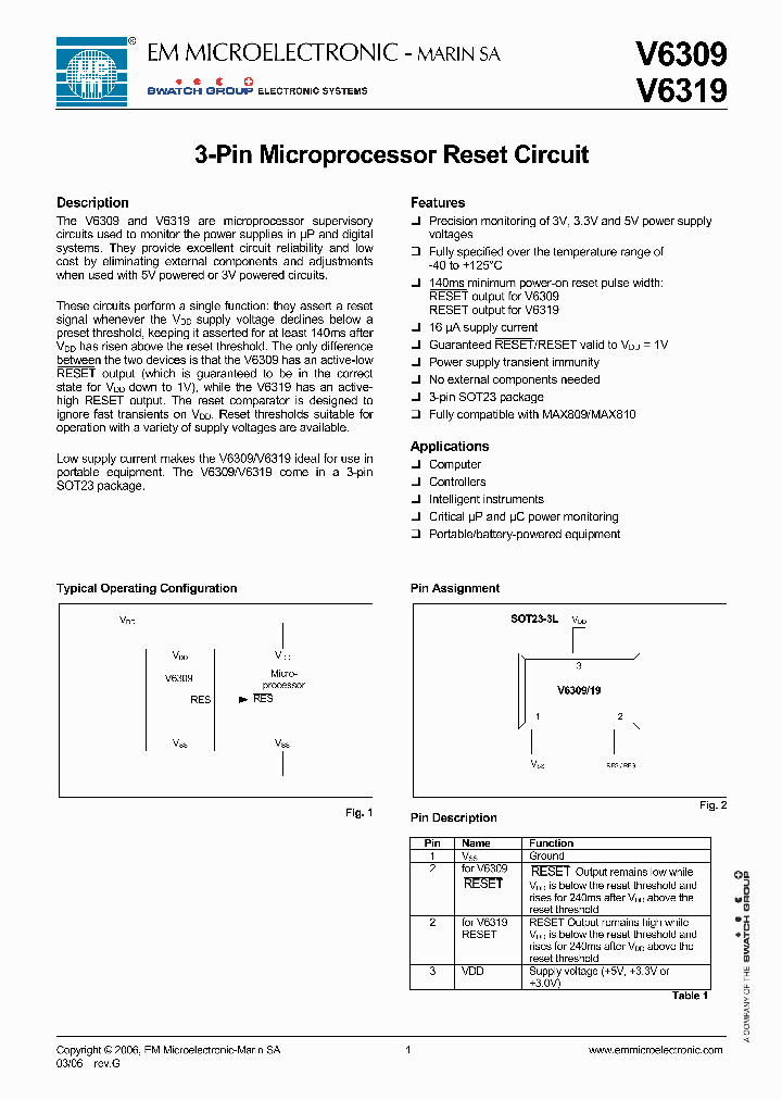 V6309RSP3B_1147582.PDF Datasheet Download --- IC-ON-LINE