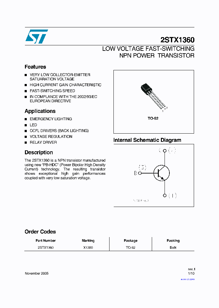 X1360_1337063.PDF Datasheet Download --- IC-ON-LINE