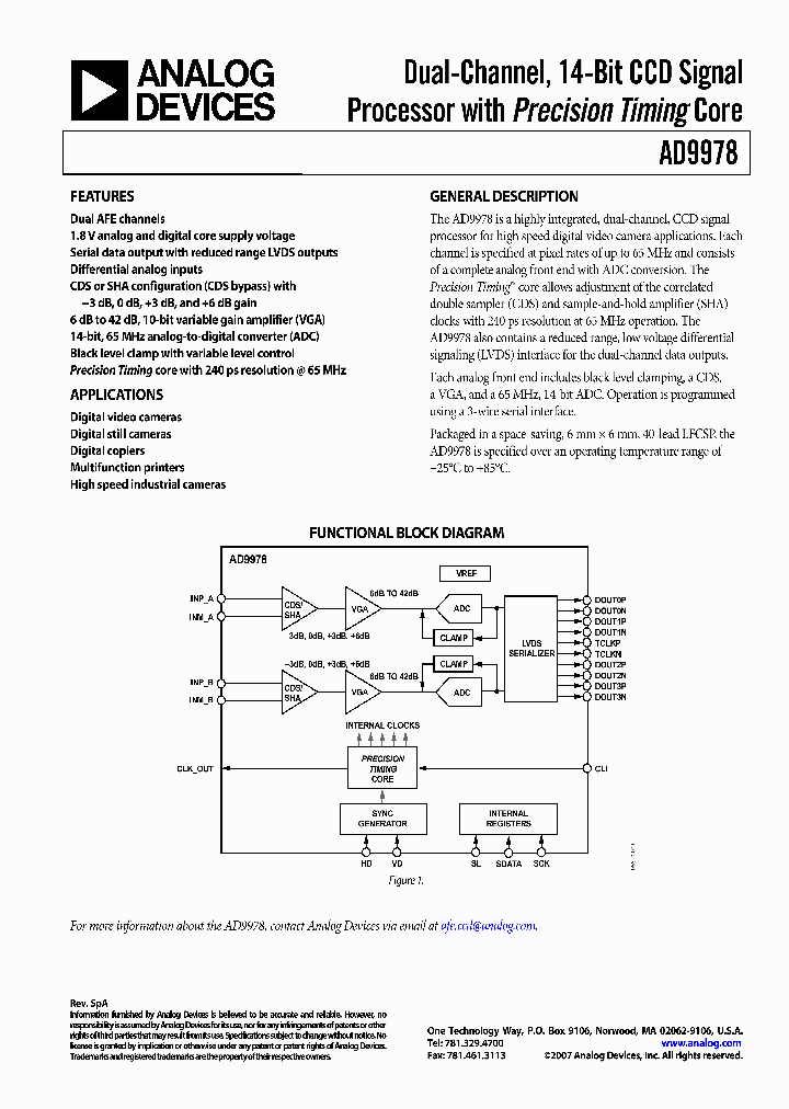 AD9978_4114814.PDF Datasheet Download --- IC-ON-LINE
