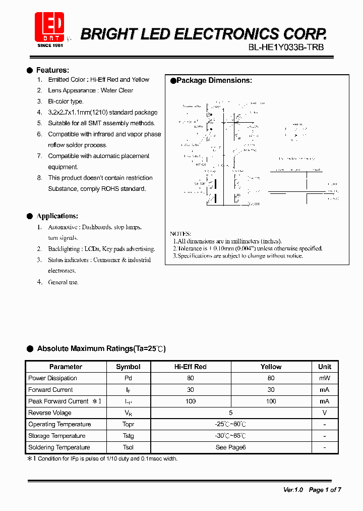 BL-HE1Y033B-TRB_4138250.PDF Datasheet Download --- IC-ON-LINE