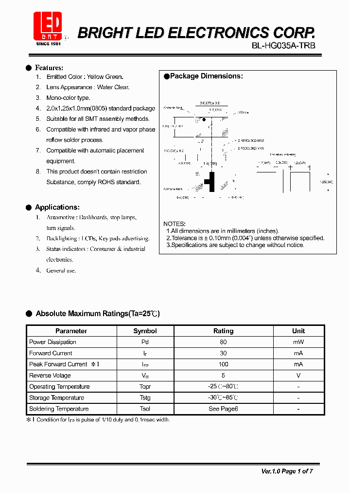 BL-HG035A-TRB_4138237.PDF Datasheet Download --- IC-ON-LINE