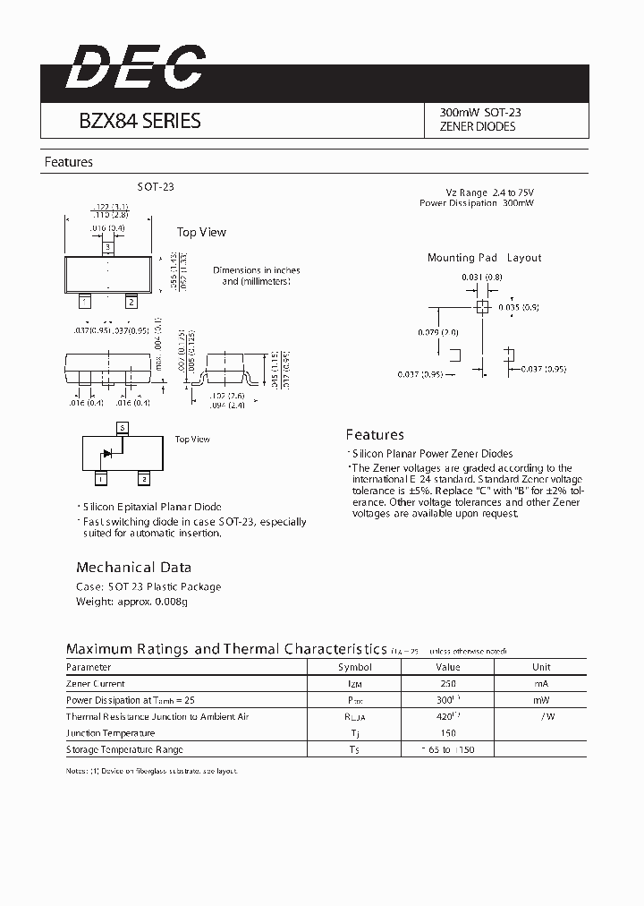 BZX84-C30_4113945.PDF Datasheet Download --- IC-ON-LINE