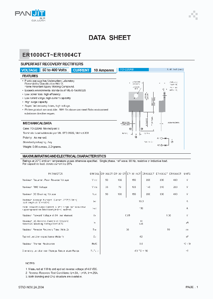 ER1000CT04_4120701.PDF Datasheet Download --- IC-ON-LINE