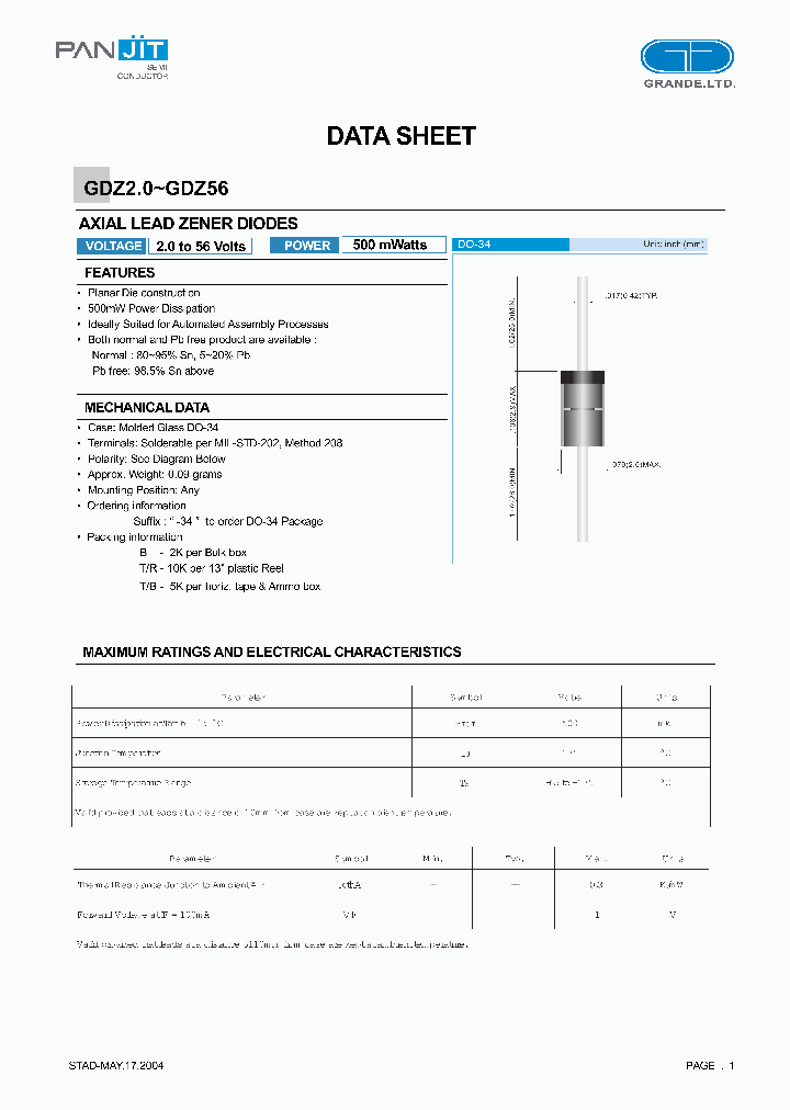 GDZ30_4114157.PDF Datasheet Download --- IC-ON-LINE