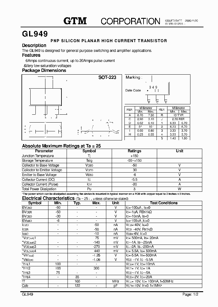 GL949_4108835.PDF Datasheet Download --- IC-ON-LINE