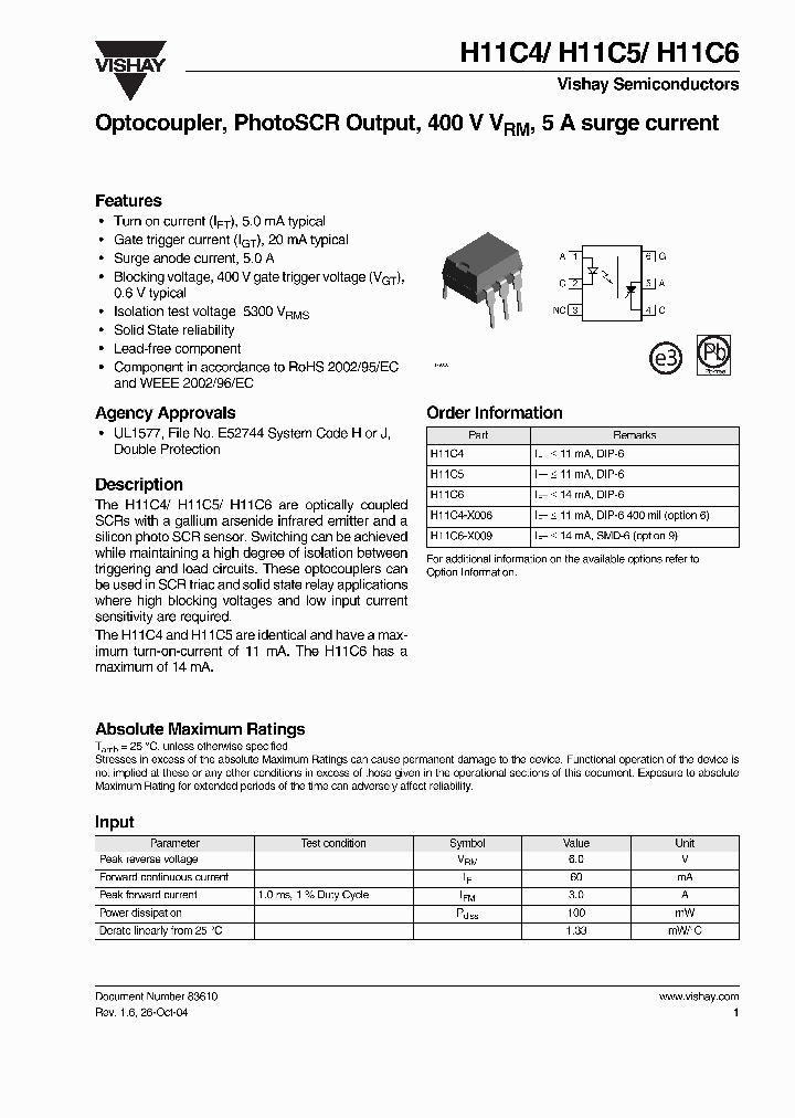 H11C4_4147082.PDF Datasheet Download --- IC-ON-LINE