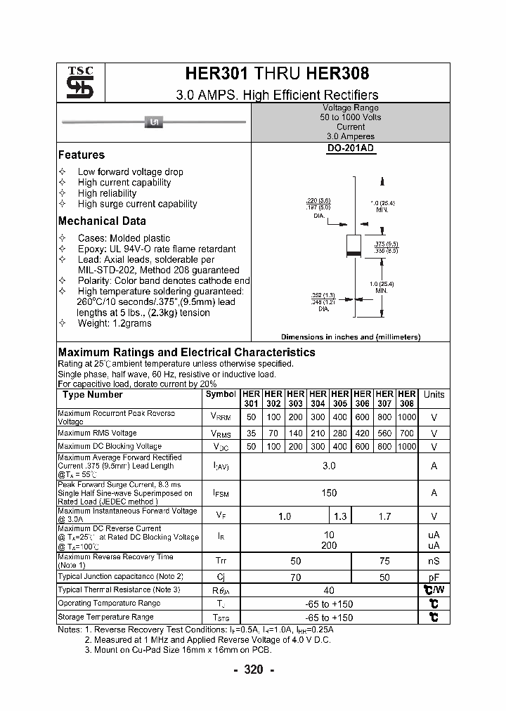 HER305_4117076.PDF Datasheet Download --- IC-ON-LINE