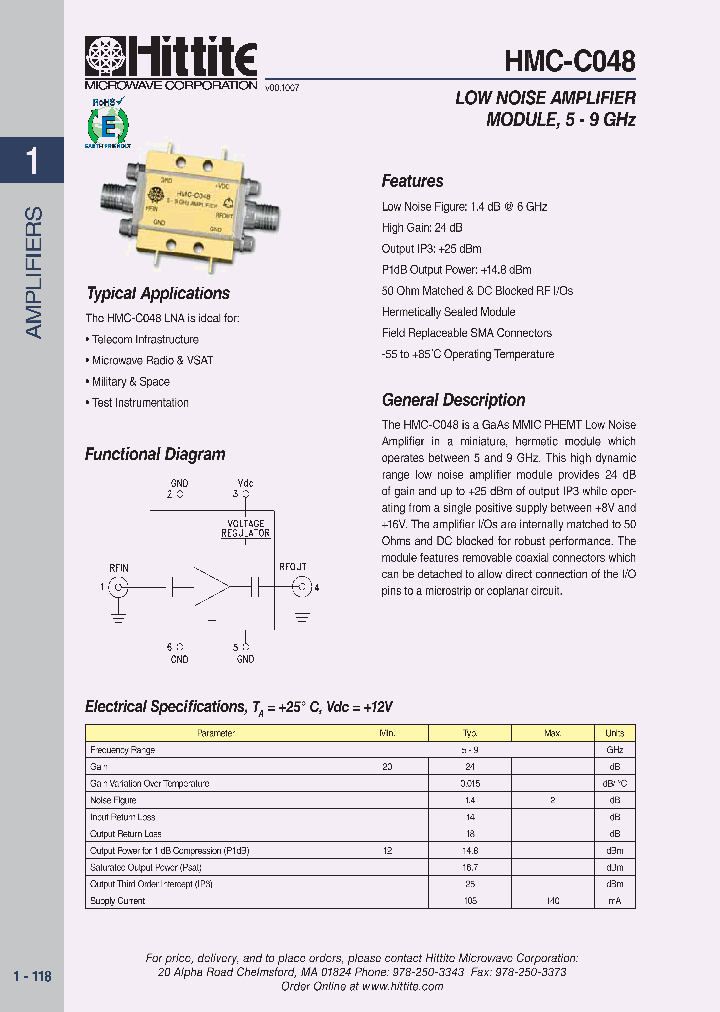 HMC-C048_4118635.PDF Datasheet Download --- IC-ON-LINE