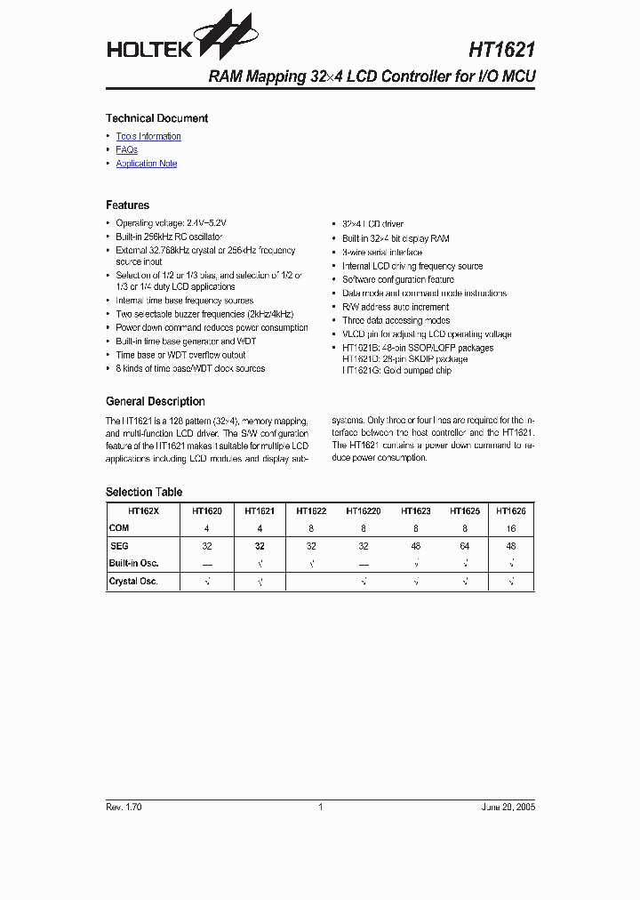 HT162105_4103986.PDF Datasheet Download --- IC-ON-LINE