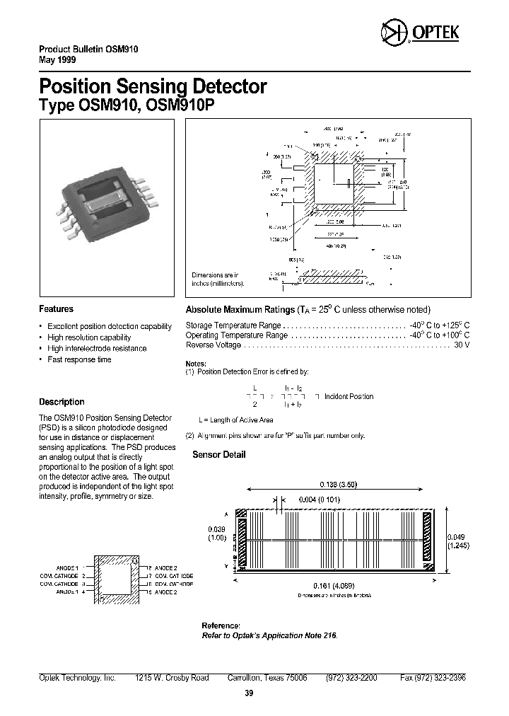 OSM910_4154984.PDF Datasheet Download --- IC-ON-LINE