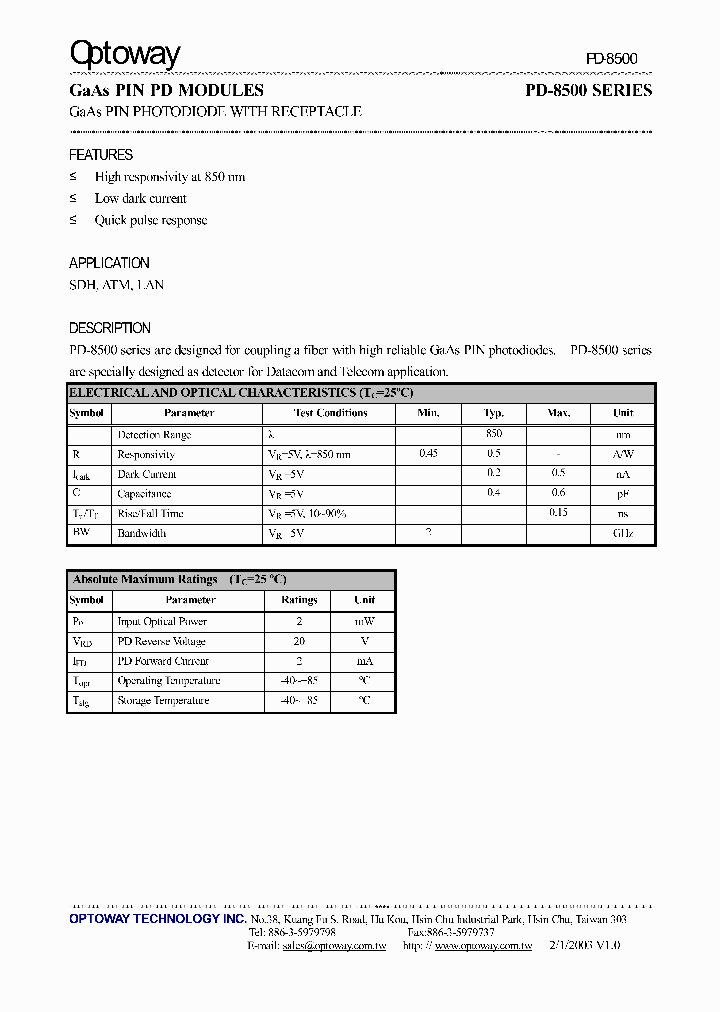 PD-8500_4118269.PDF Datasheet Download --- IC-ON-LINE