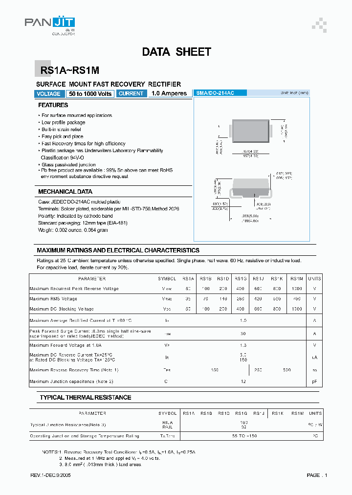 RS1B_4120136.PDF Datasheet Download --- IC-ON-LINE