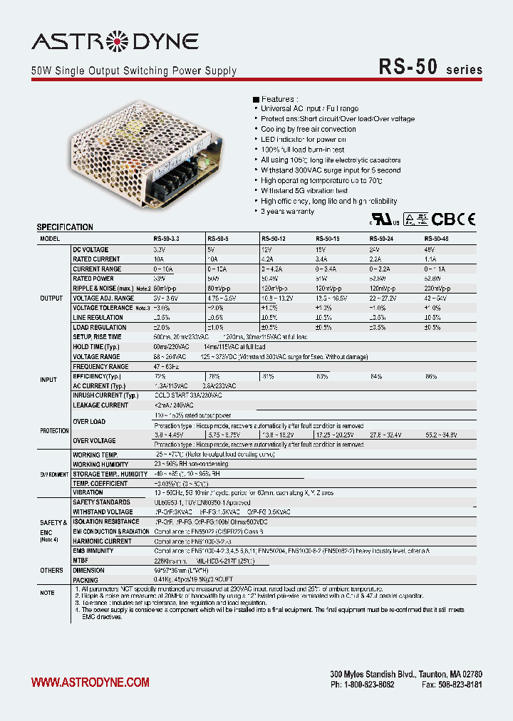 RS-50-12_4133884.PDF Datasheet Download --- IC-ON-LINE