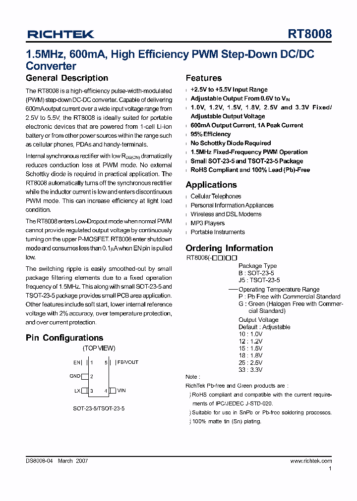 RT8008_4102425.PDF Datasheet Download --- IC-ON-LINE