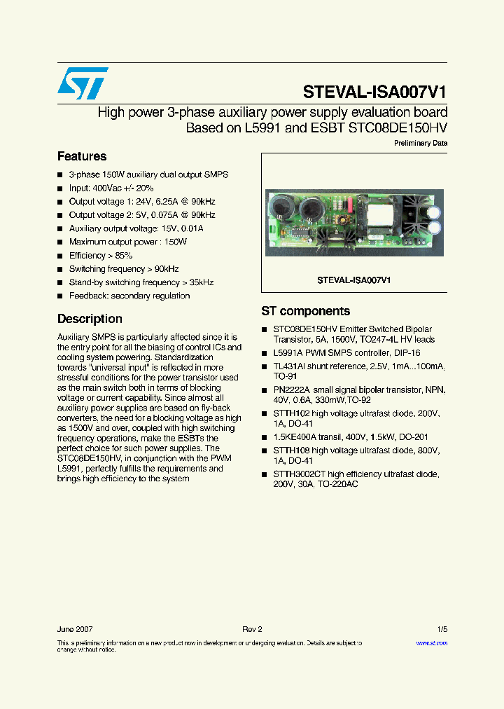 STEVAL-ISA007V1_4160194.PDF Datasheet Download --- IC-ON-LINE