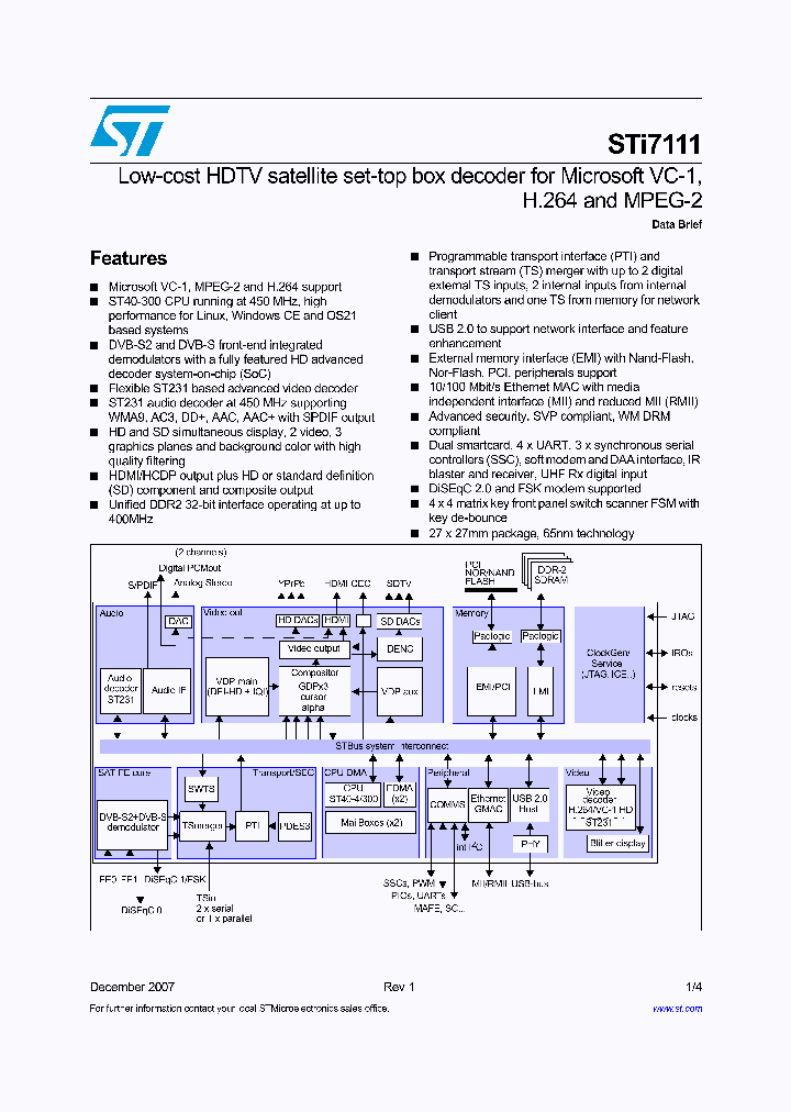 STI7111_4136234.PDF Datasheet Download --- IC-ON-LINE