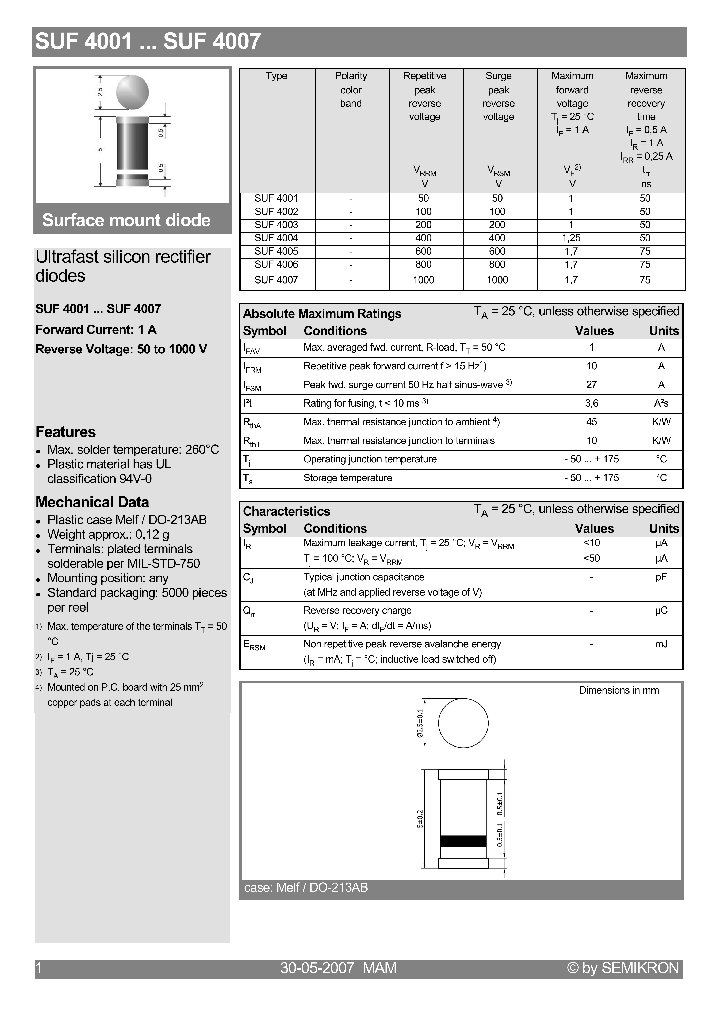 SUF4001_4113401.PDF Datasheet Download --- IC-ON-LINE