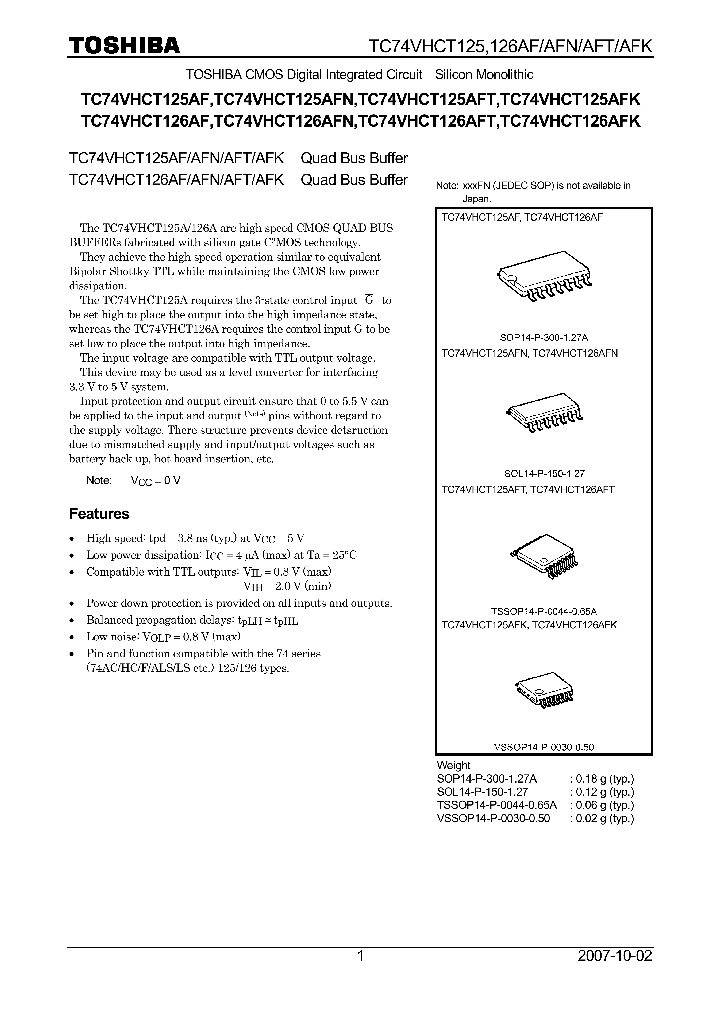 TC74VHCT125AF07_4132618.PDF Datasheet Download --- IC-ON-LINE