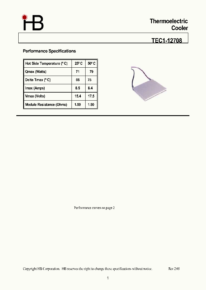 TEC1-12708_4146361.PDF Datasheet Download --- IC-ON-LINE