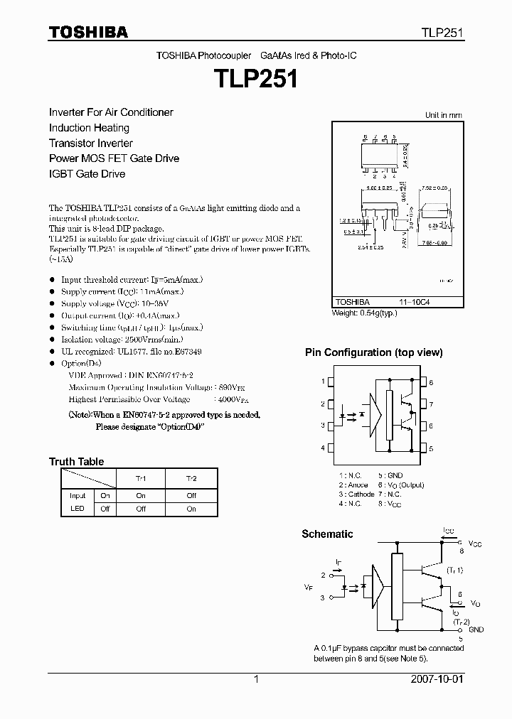 TLP25107_4109820.PDF Datasheet Download --- IC-ON-LINE