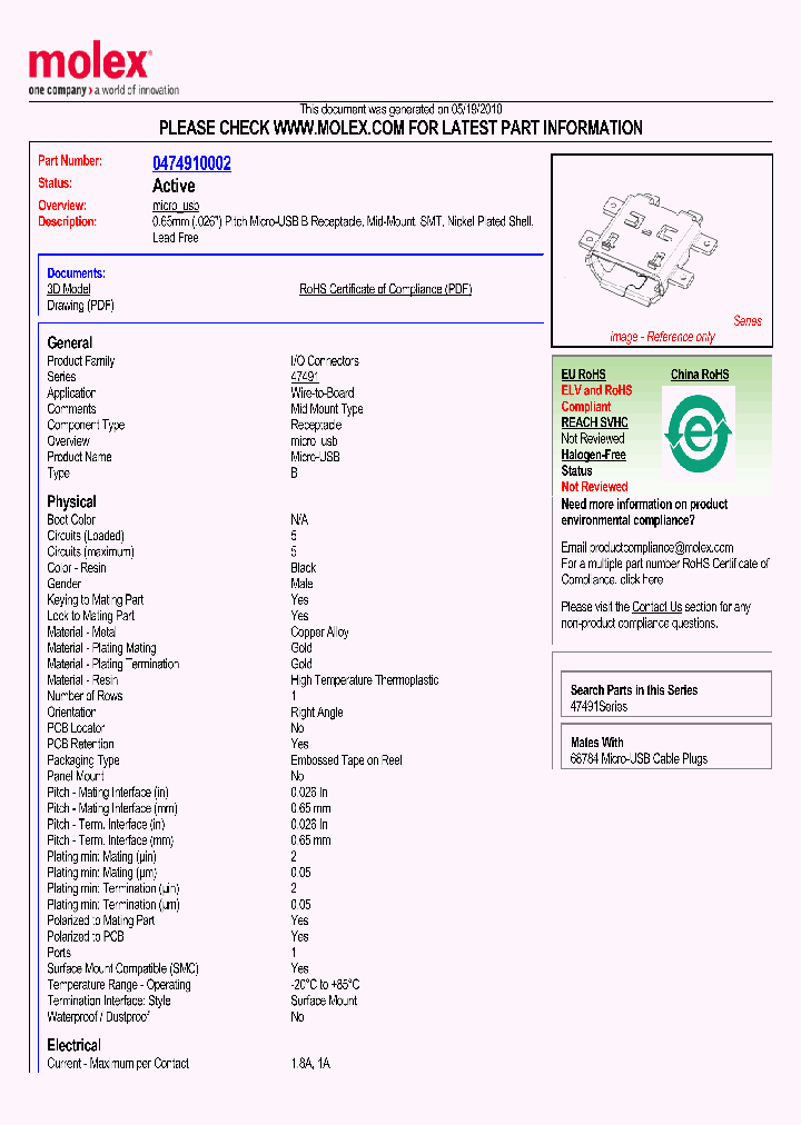 0474910002_4913553.PDF Datasheet Download --- IC-ON-LINE