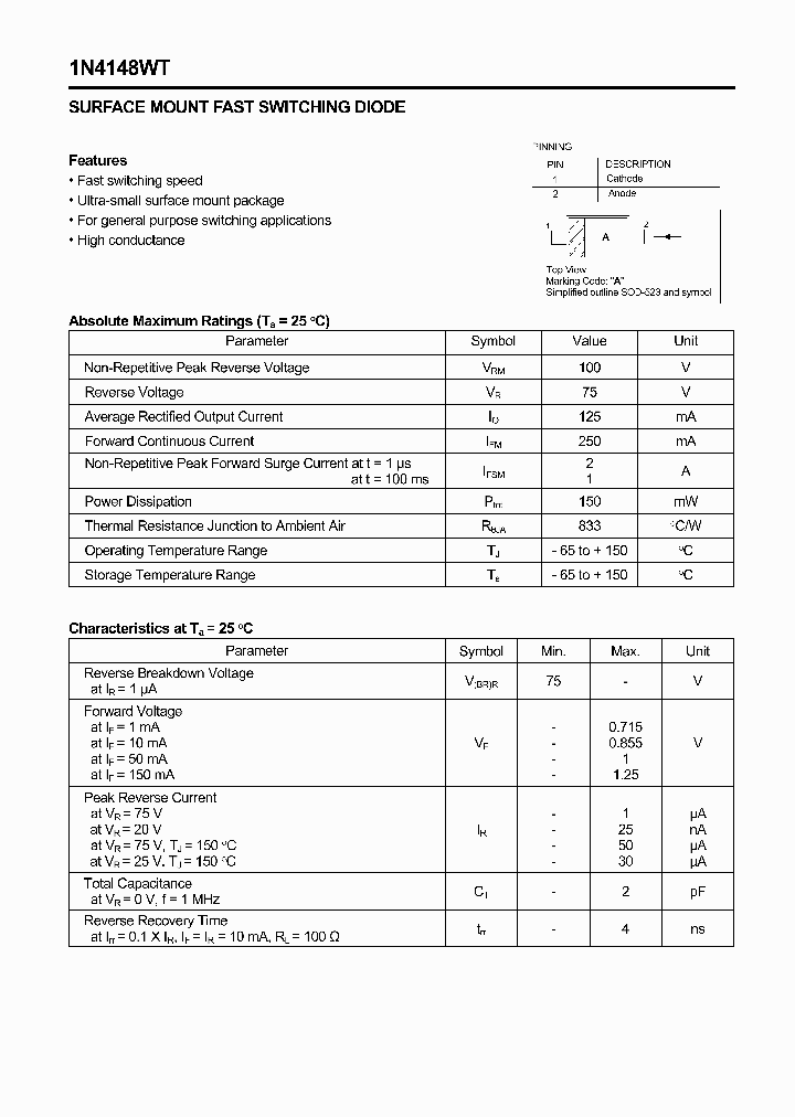 1N4148WT_4633602.PDF Datasheet Download --- IC-ON-LINE