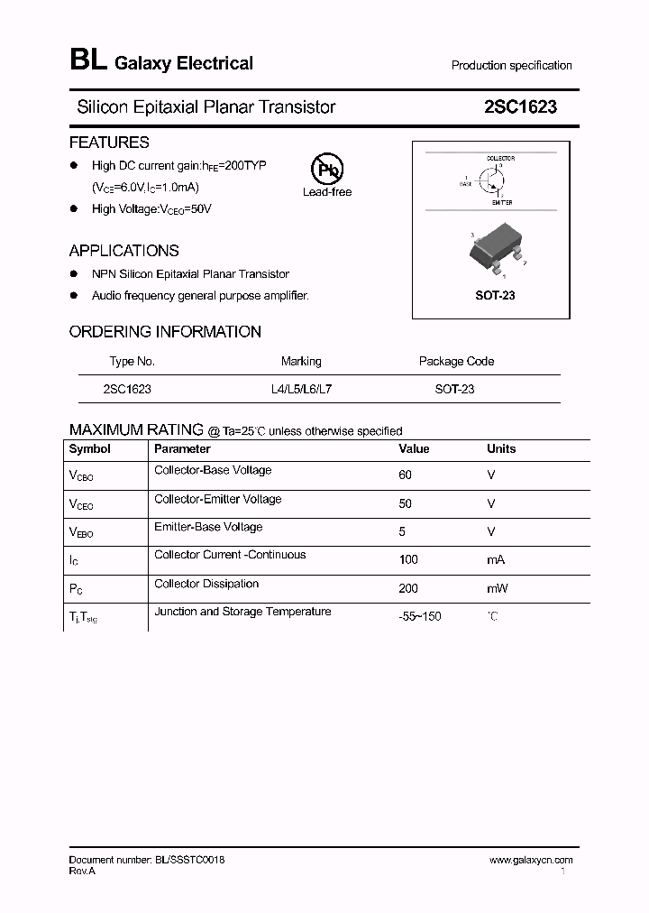 2SC1623_4237191.PDF Datasheet Download --- IC-ON-LINE